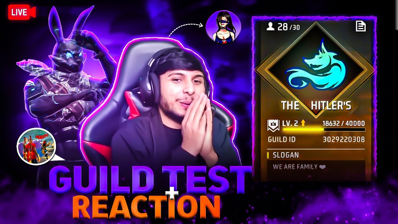 Free Fire Guild Test 🎯🤯 1 Vs 2 And Guild War Live Gameplay 🎯 😍 - YouTube