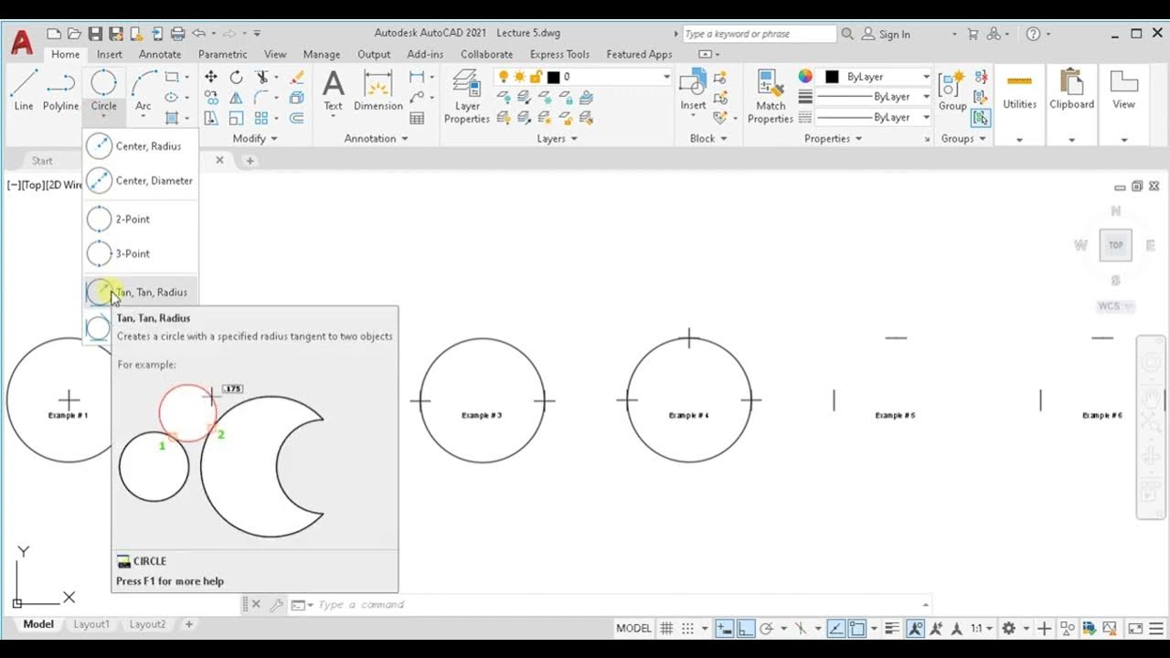 5 Draw Circles in AutoCAD - YouTube