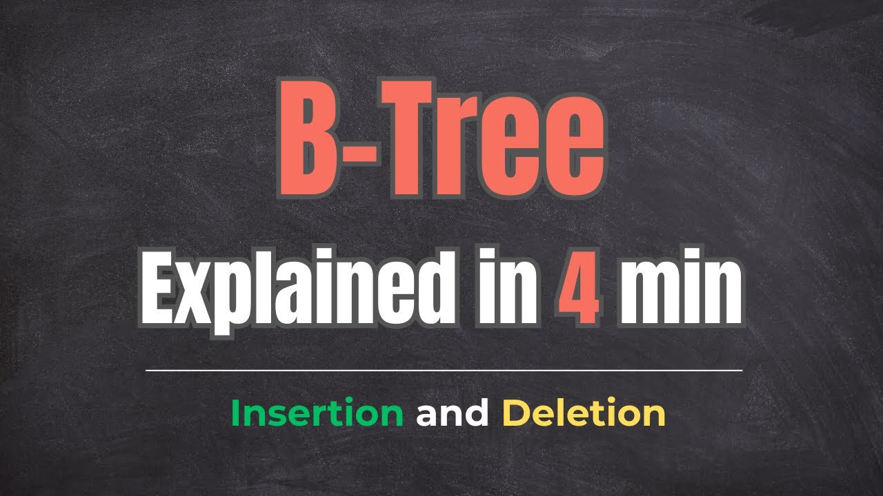 B-Tree Explained | Insertion & Deletion in 4 minutes - YouTube