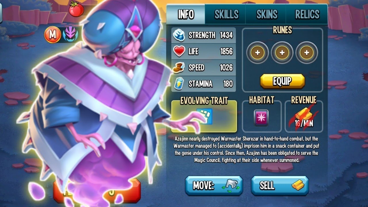 Monster Legends : AZAJINN Level 100 [New PVP Free Monster] - YouTube