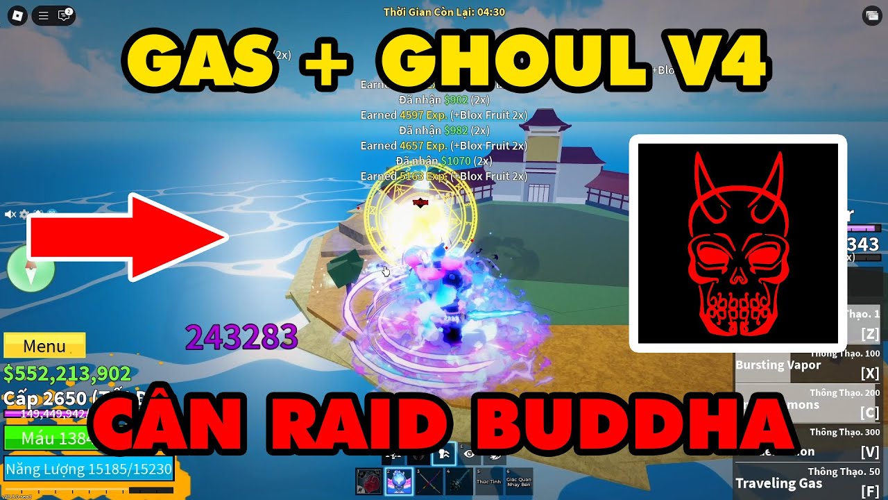 Thử Solo Raid Buddha Với Trái Gas + Ghoul V4 || Blox Fruits! - YouTube
