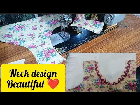 very beautiful neck design cutting and stitching triangle shaped round ...