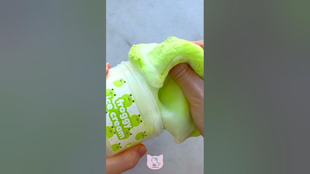 slime asmr 🐸 froggy ice cream diy clay from momo slimes ~ - YouTube