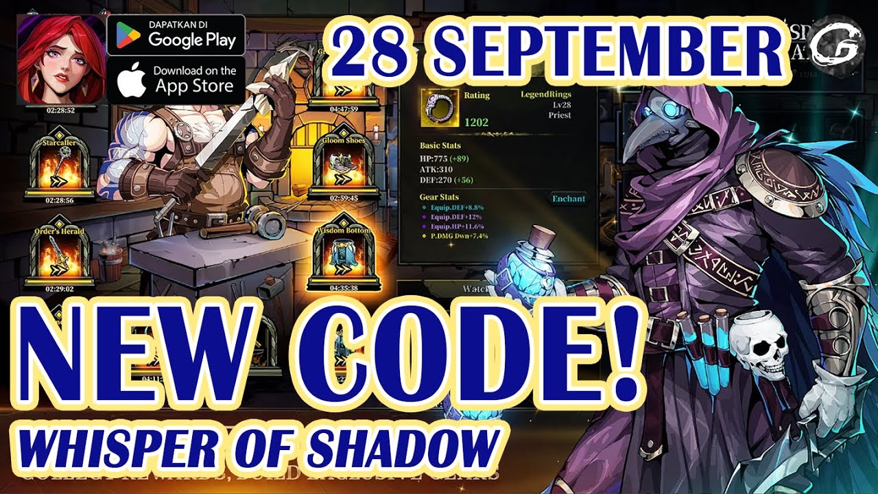 NEW CODE Whisper of Shadow Giftcode & How to Redeem Code 28 September ...