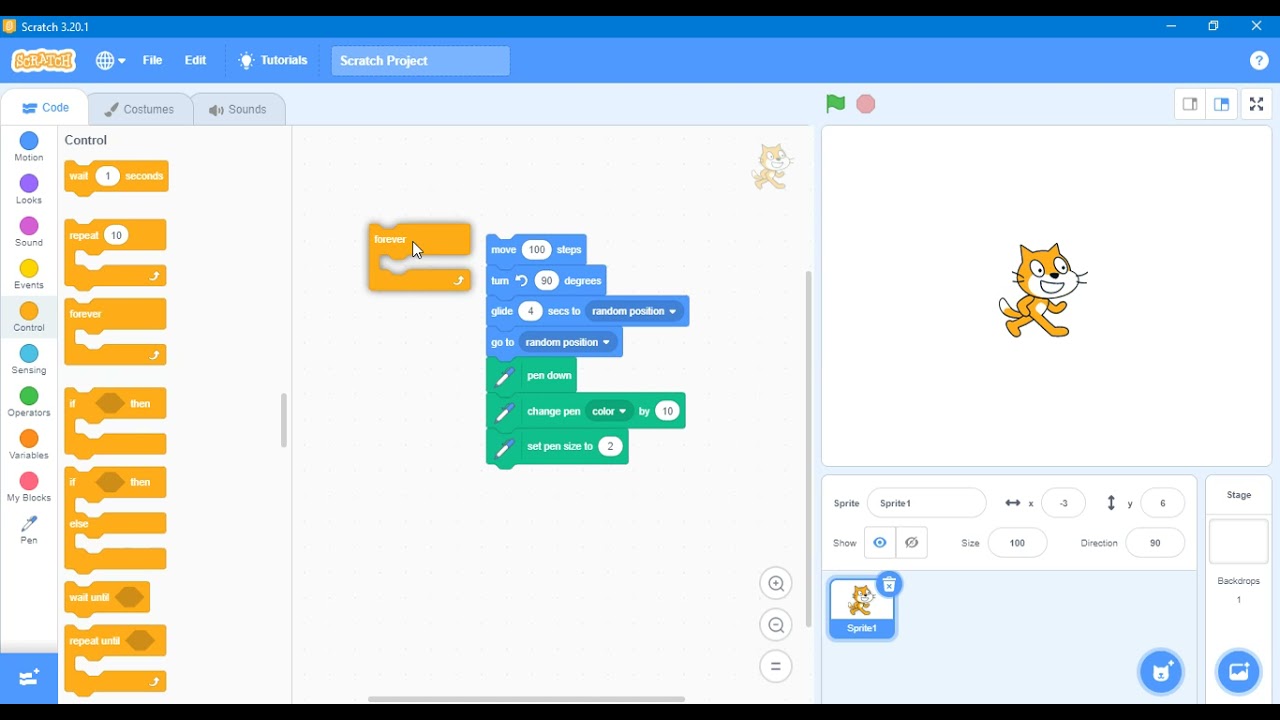 pen block menu in scratch and scripts with pen block menu. - YouTube