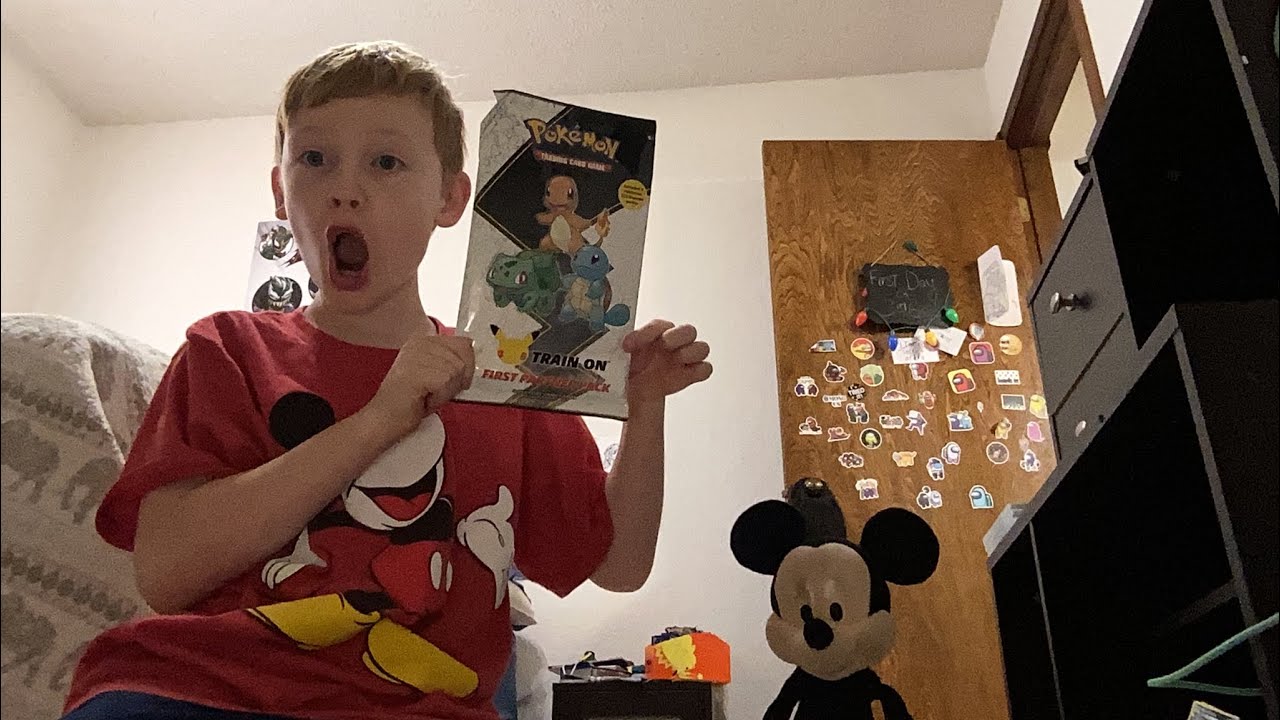 Opening some Pokémon cards with Mickey Mouse - YouTube