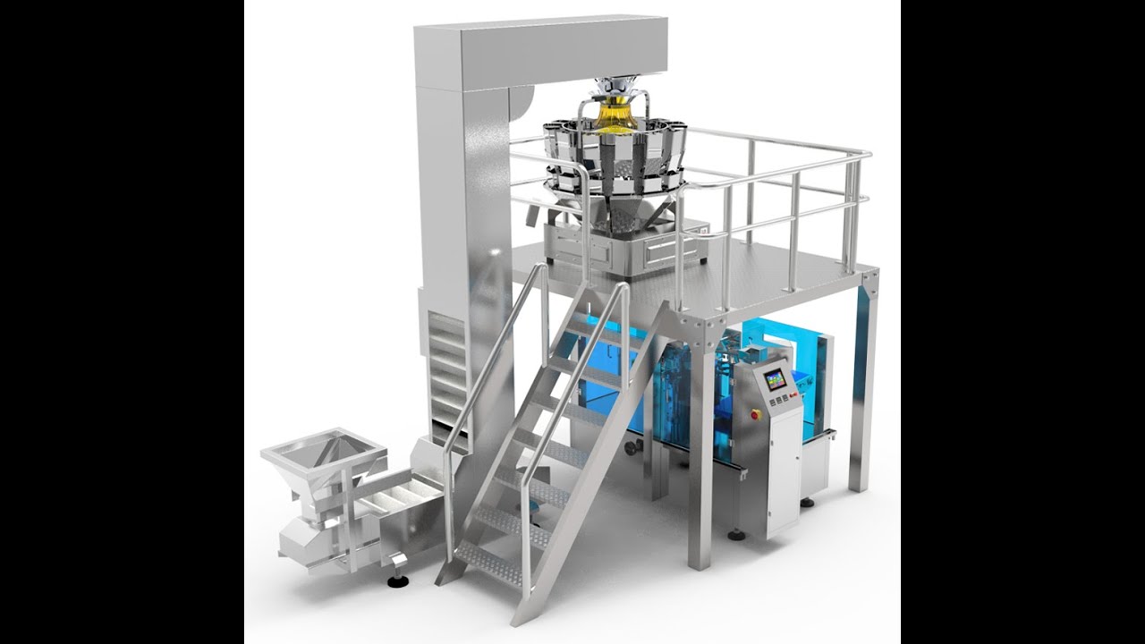 Cat litter packing machine rotary type machine - YouTube