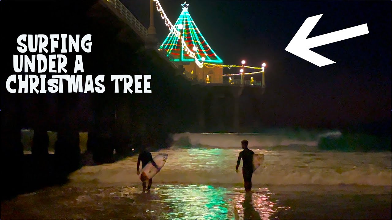Night Surfing under a lit Christmas Tree - YouTube