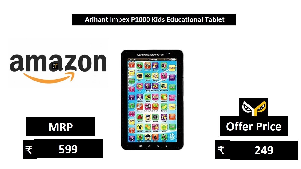 Arihant Impex P1000 Kids Educational Tablet - YouTube