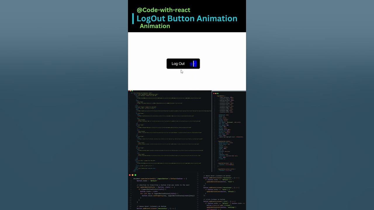 LogOut Button Animation #code-with-react #shorts - YouTube
