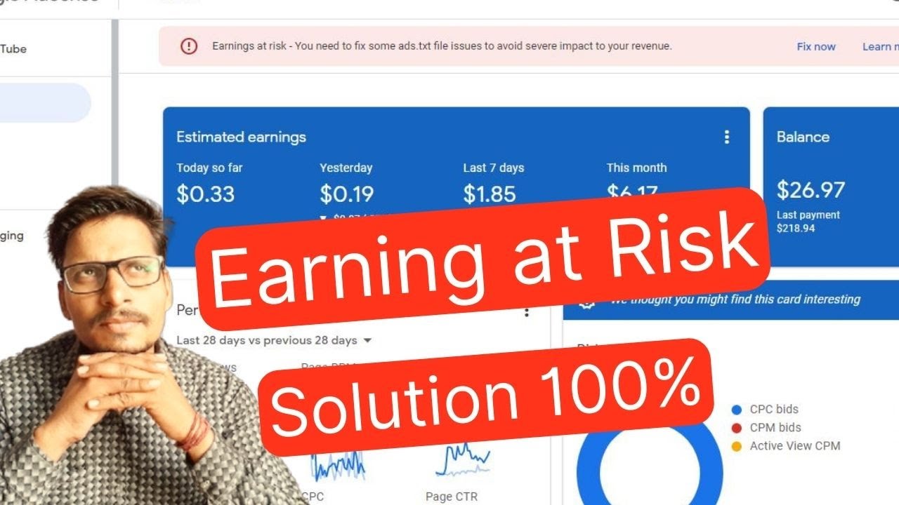 Easiest Way to FIX it "Earning at Risk" Error in Adsense in Blogger ...
