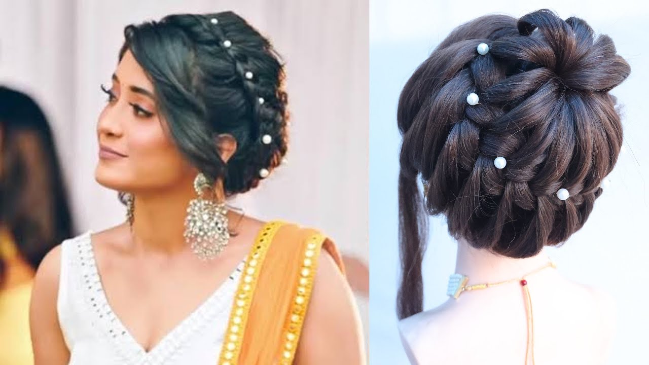 new fancy hairstyle for wedding function | hairstyle for ladies ...