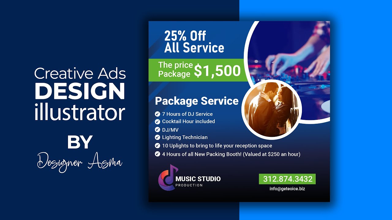 How to Create a Live Music Creative Ads Banner Design by Designer Asma ...