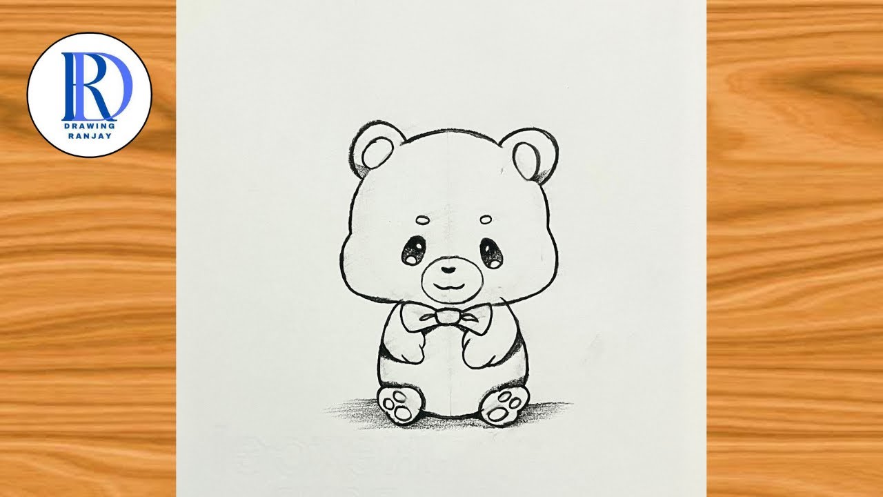 How to draw a cute bear easy-step by step - YouTube