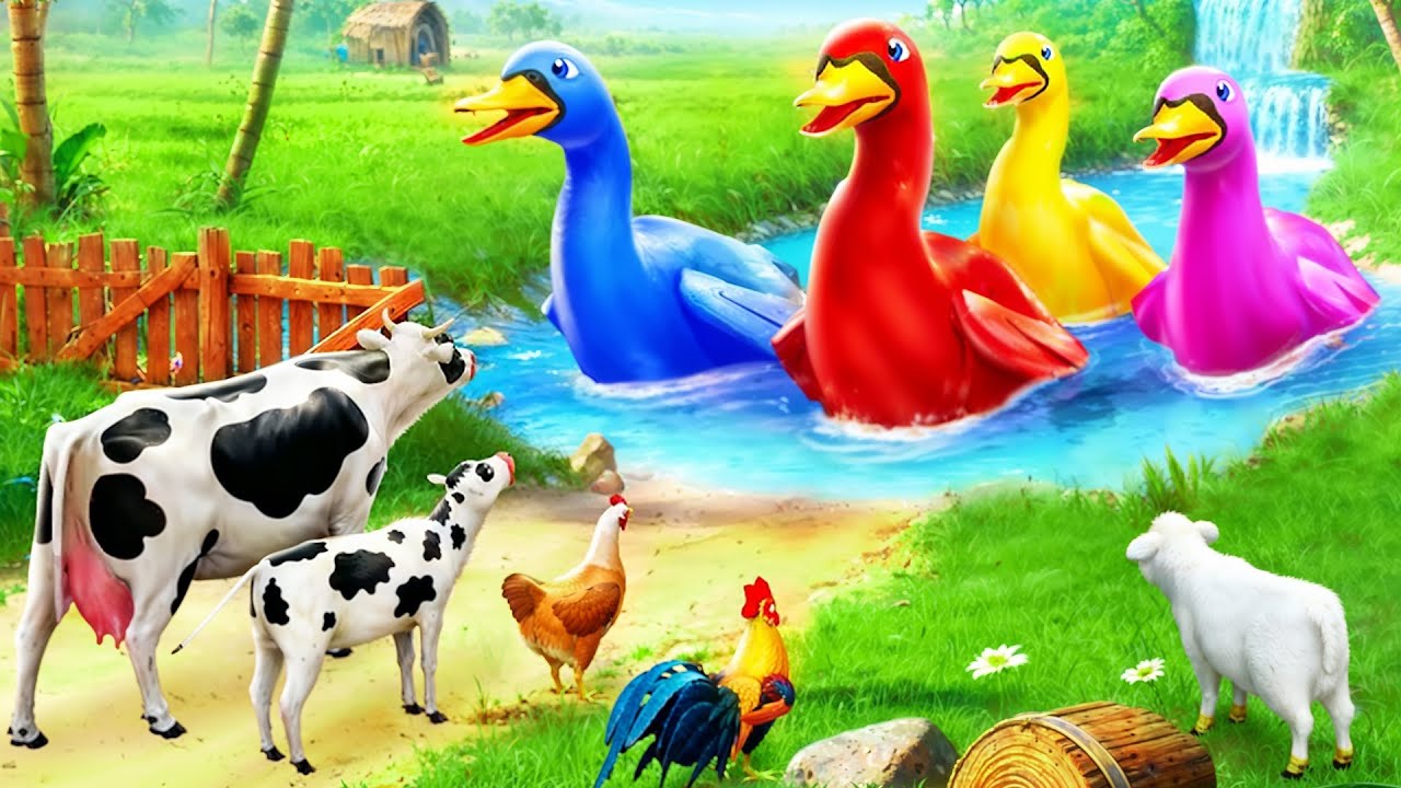 Cow, Sheep & Rooster Saves Ducks from Fox Trap - Epic Farm Animals ...