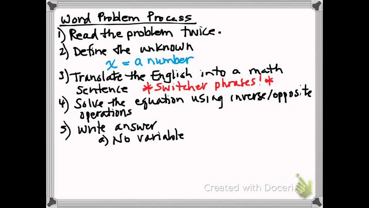 Solving One-Step Word Problems - YouTube