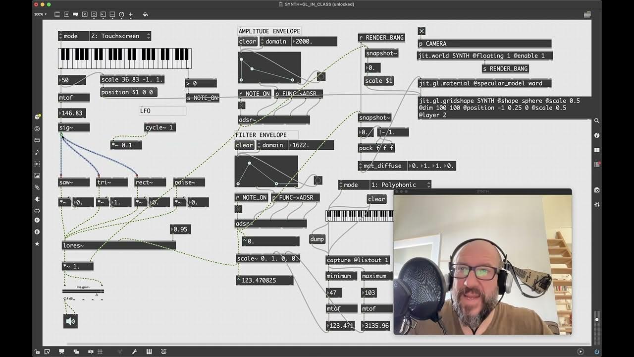 Max/MSP/Jitter: Sound & Visual Synthesizer - Live - Part 2 - YouTube