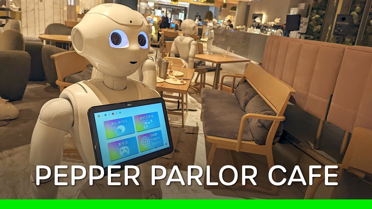 Dining at Pepper Parlor Cafe with Robots in Shibuya, Tokyo (Japan 🇯🇵 ...