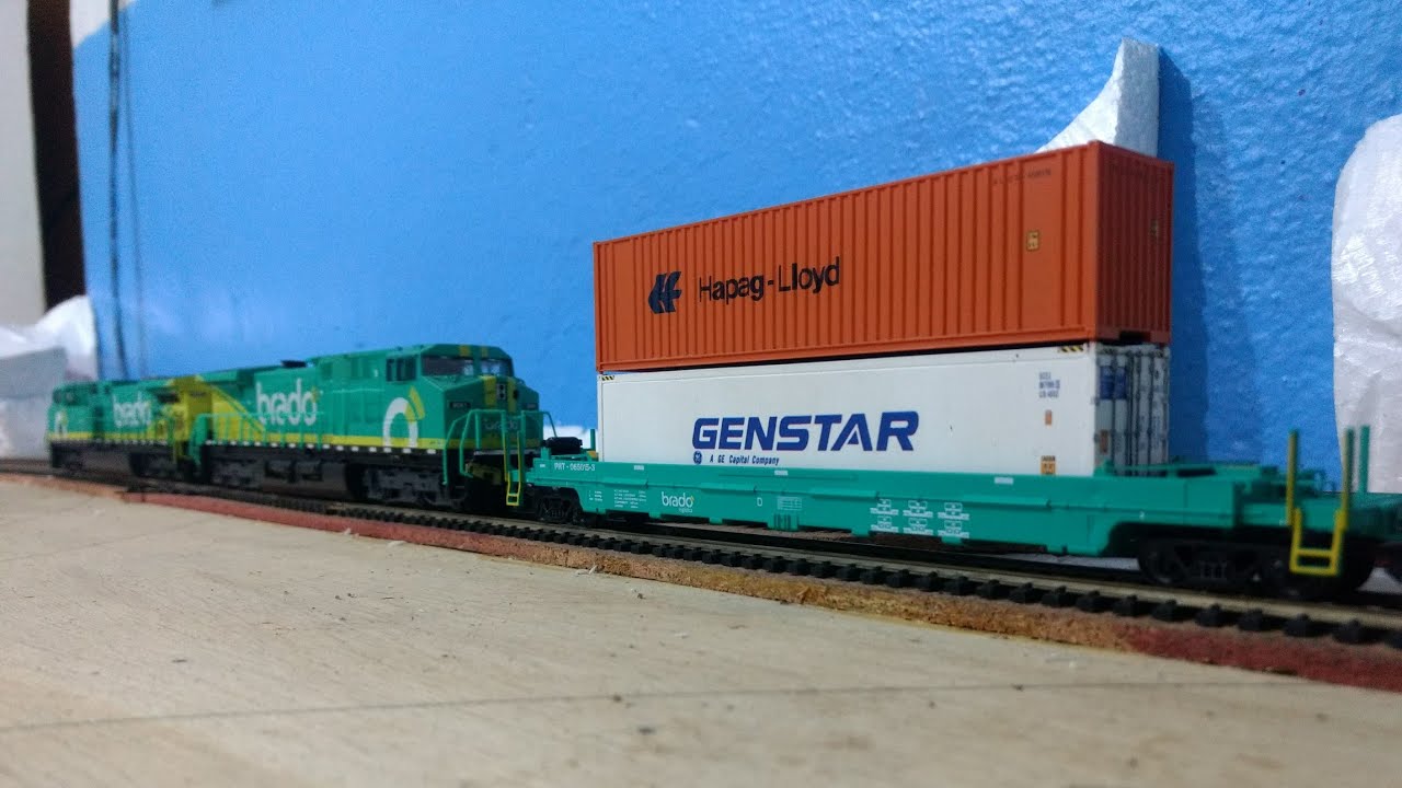 Detalhes do vagão Double Stack da Brado (Frateschi) - YouTube