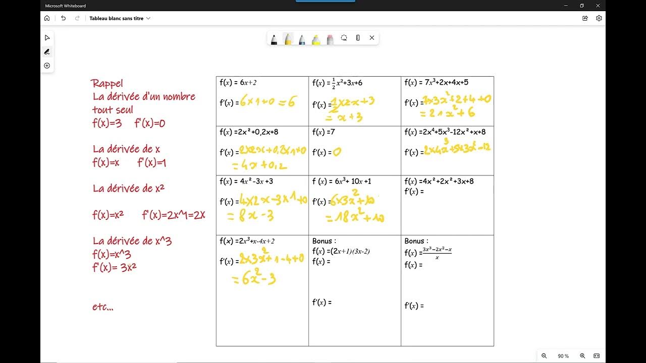 Révisions calcul de la dérivée d'un polynôme - YouTube