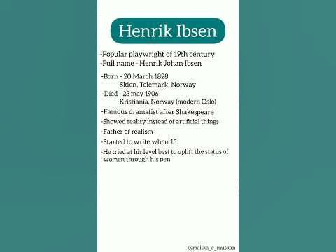 Henrik Ibsen || SHORT BIOGRAPHY || ENGLISH LITERATURE || - YouTube
