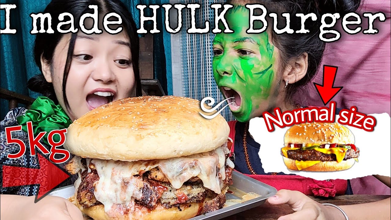 Biggest Burger in North East India- The HULK Burger / 5 Kilogram Burger ...