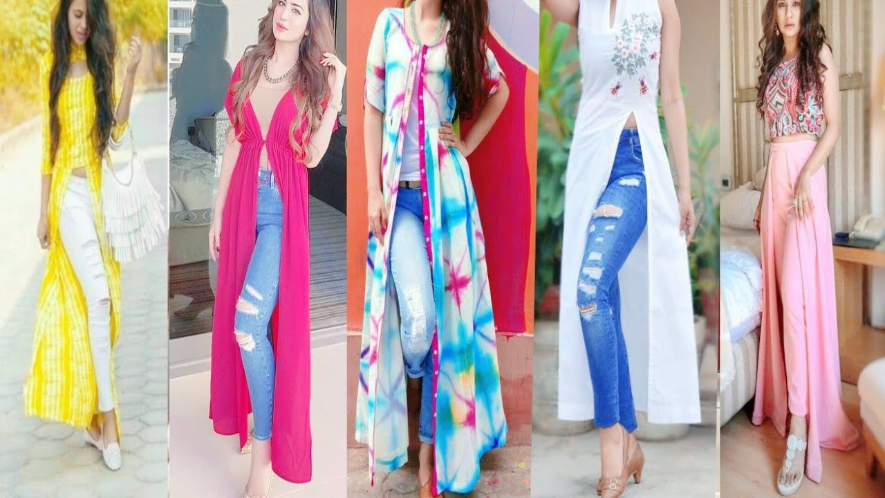 one side open kurti||latest kurti pattern ||side cut kurti || women ...