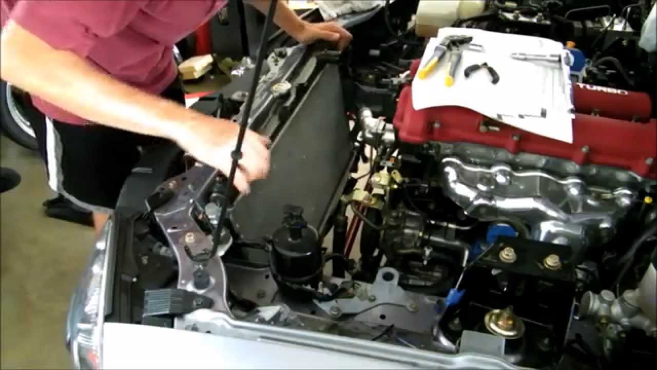 Mazdaspeed MX-5 engine removal part 7 radiator - YouTube