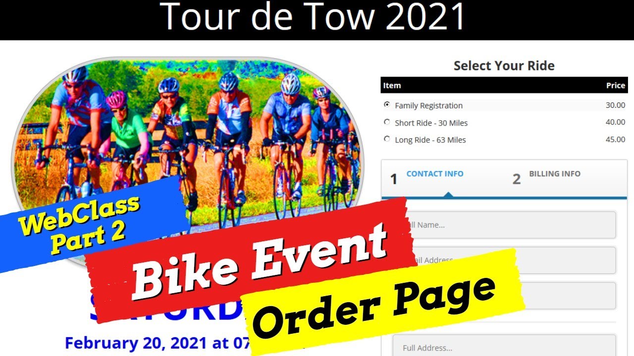 Bike Event Funnel - Part 2 - Order Page - YouTube