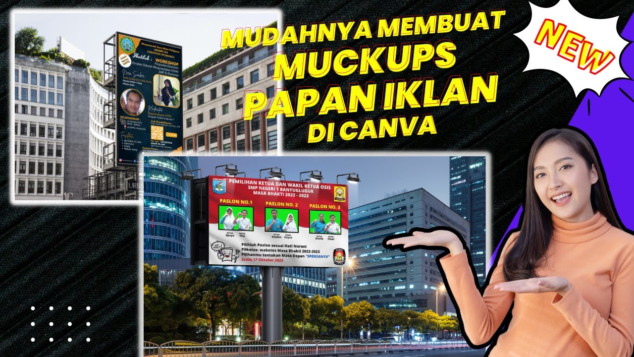 CARA MEMBUAT MOCKUPS BILLBOARD PAPAN IKLAN MENGGUNAKAN CANVA - YouTube