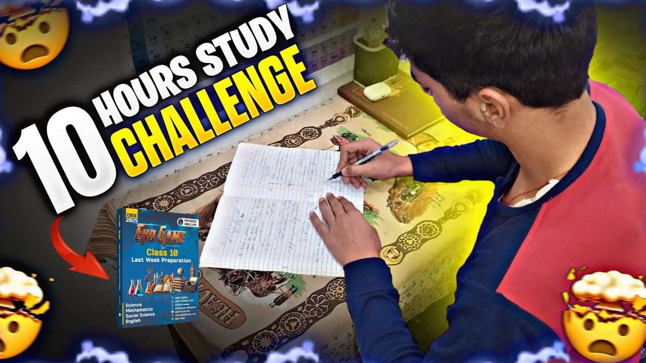 10 HOURS STUDY CHALLENGE 🤯 AS A CBSE CLASS 10 GRADER 🥵 STUDY VLOG - YouTube