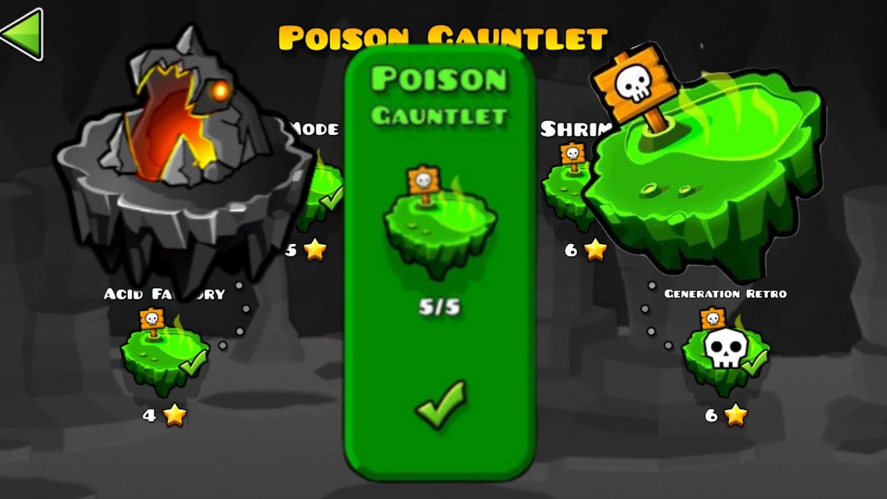 Poison Gauntlet 100% full levels [ all coins ] Hard and Harder levels ...