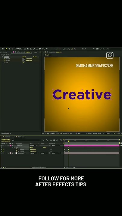 Create text animation in after effects #aftereffectstutorial #visualeffects #tutorial - YouTube