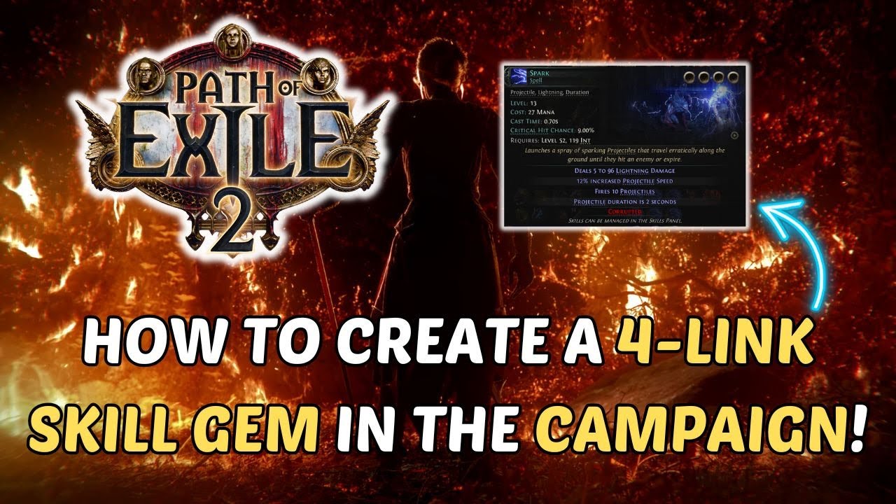 How to create a 4-Link Skill Gem in the Campaign! Path of Exile 2 Guide ...