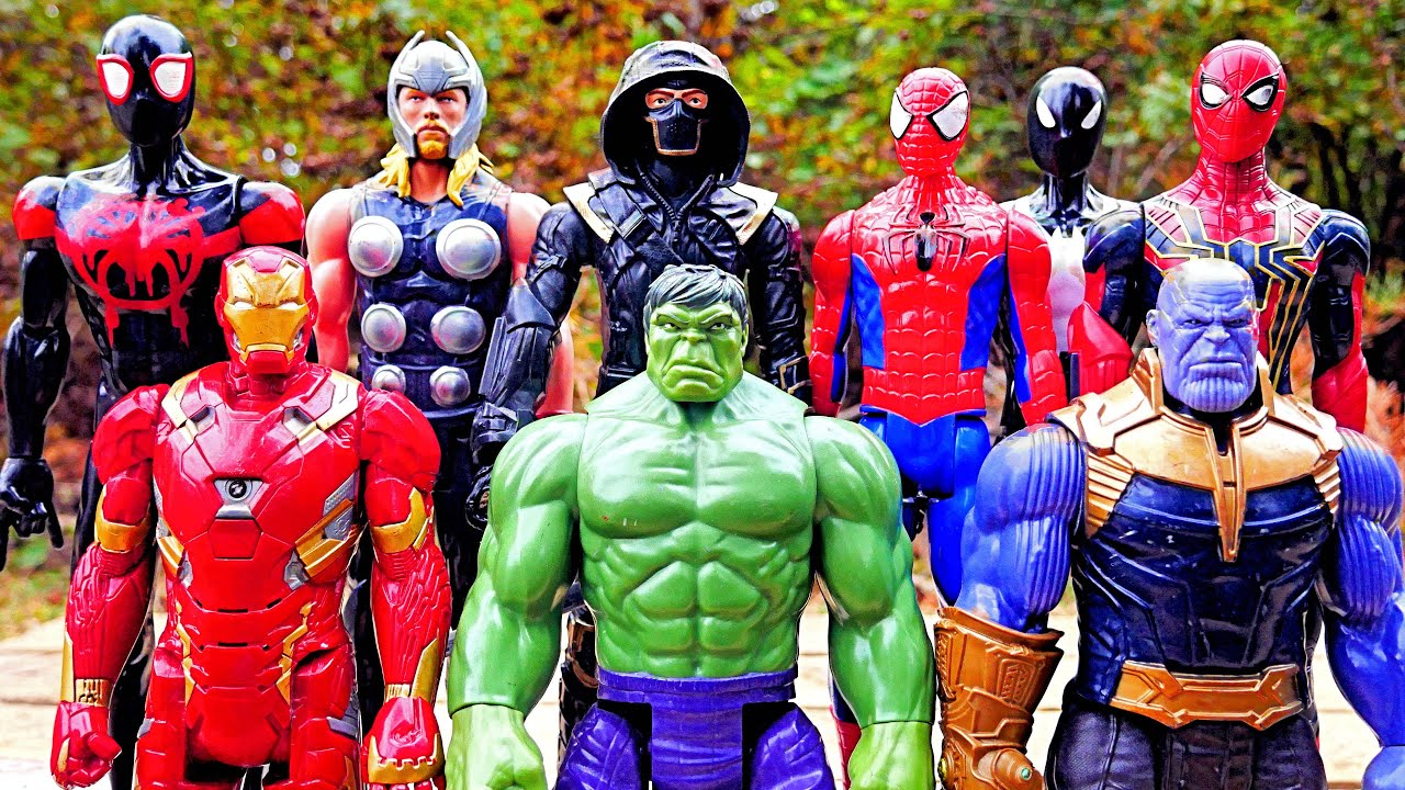 AVENGERS vs THANOS vs Spider-Man, Hulk, Iron Man, Thor, Captain America ...