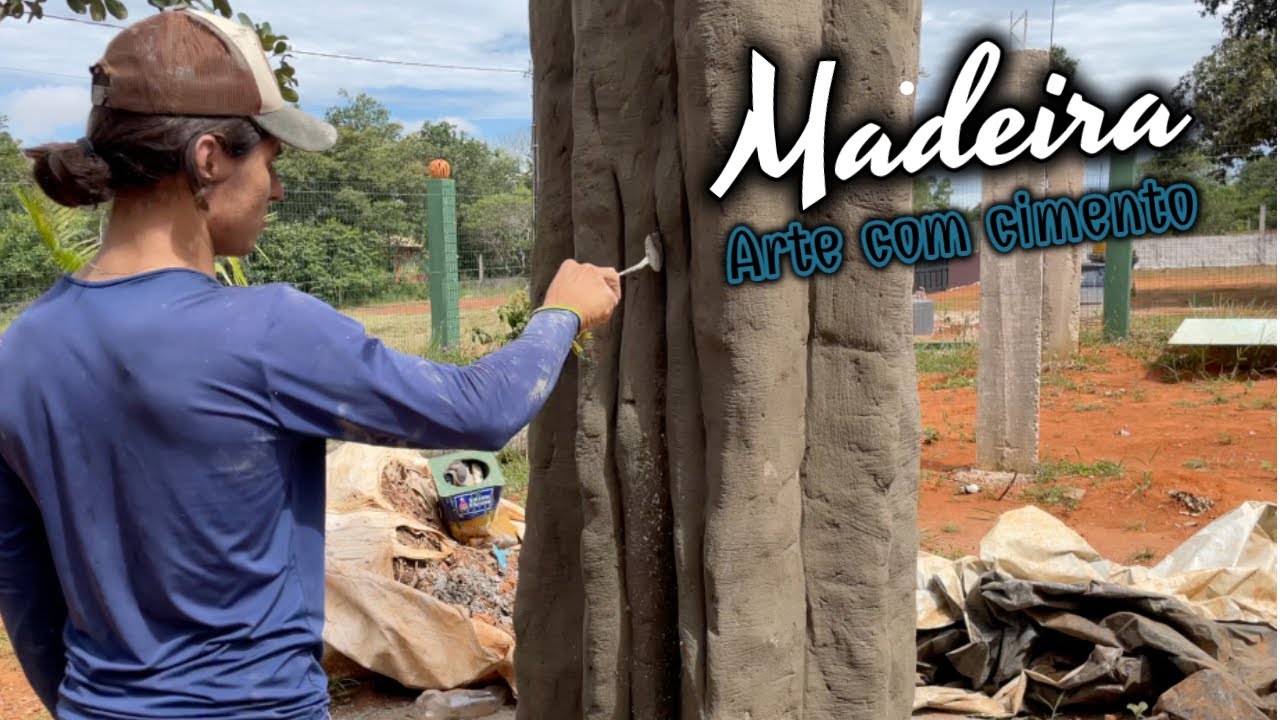 Arte com cimento imitando madeira Guarantã - YouTube