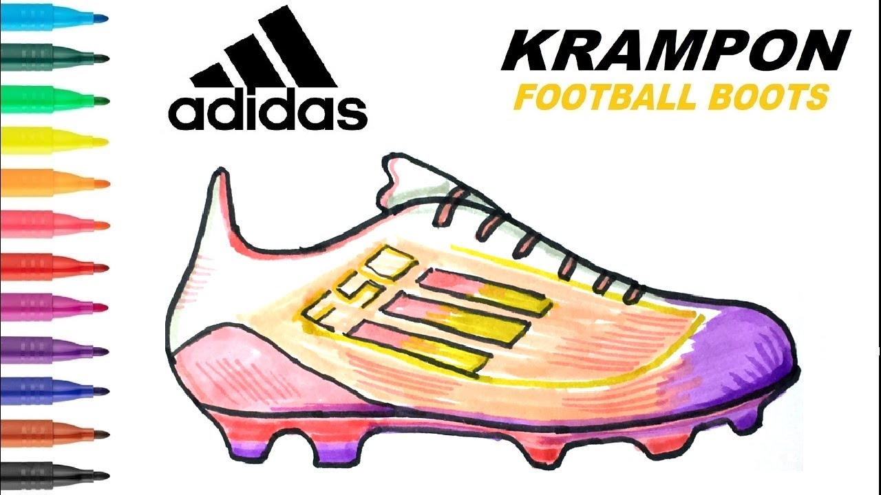 Easy Drawing Adidas F50 Football Boots I Kolay Adidas F50 Krampon ...