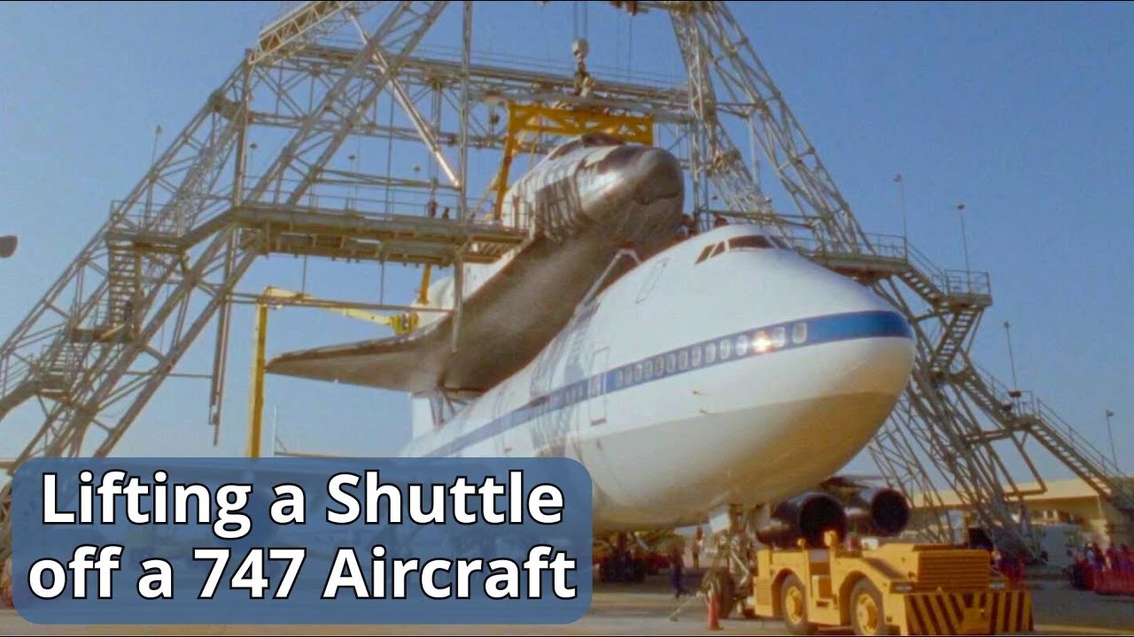 Lift Operations for the Space Shuttle/747 Combination - YouTube
