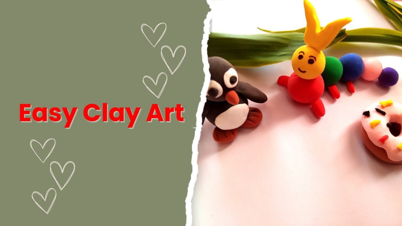 Trying Clay Art || Clay Craft Idea || Penguin Clay Art || Air Dry Clay ...