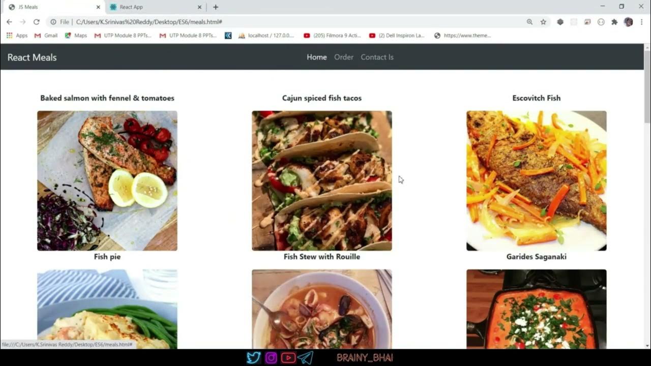 Project 4 Meals App Part I Ll React Js Full Playlist 2022 Ll Brainy Bhai Youtube