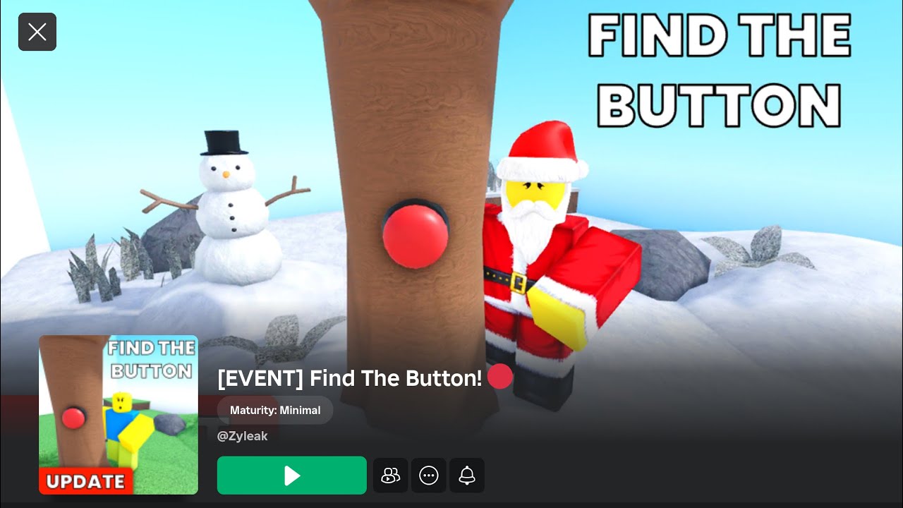 Christmas Event find the button 🔴by Zyleak, Roblox game play through ...