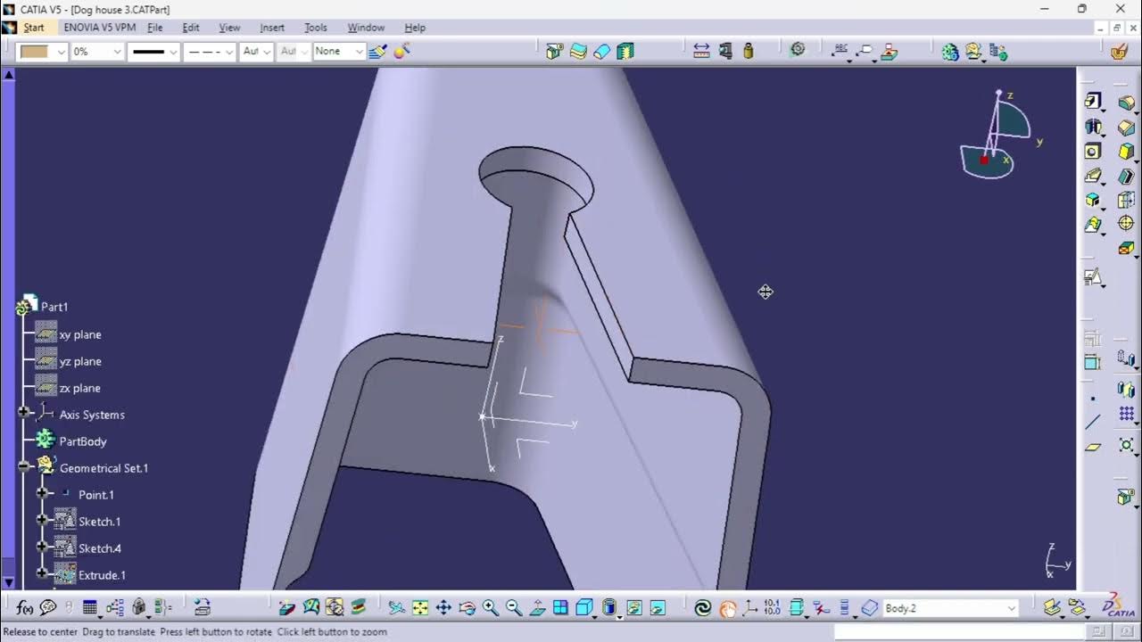 CREATE DOG HOUSE FEATURE IN CATIA V5 || GKTATAS YOUTUBE CHANNEL|| - YouTube