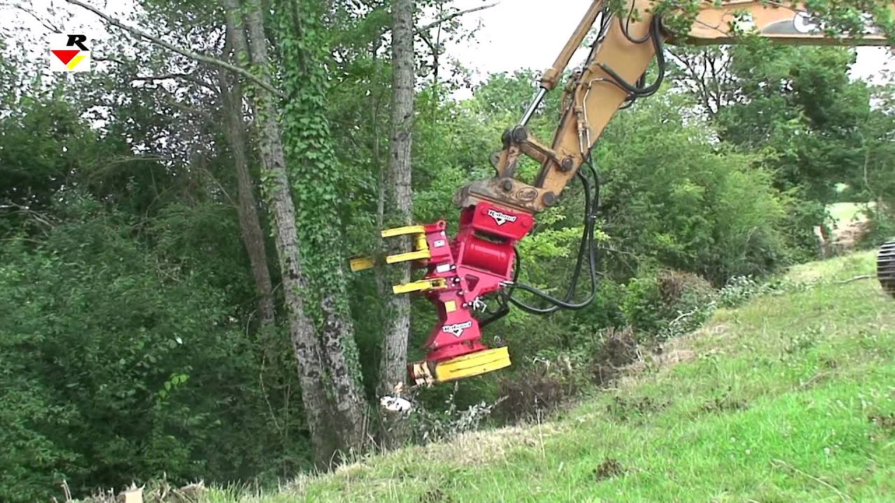 RABAUD - Grappin Coupeur sur Pelle : XYLOCUT 400 PE - YouTube