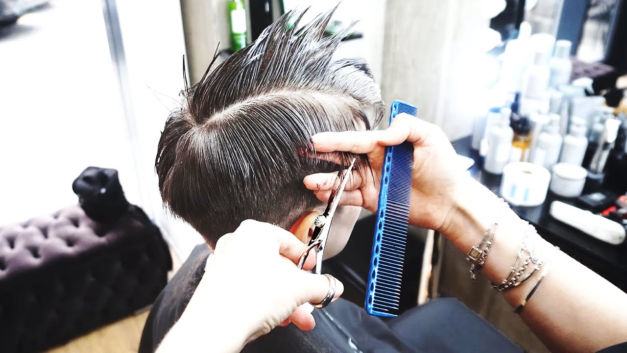 FADE PIXIE HAIRCUT WITH SIDE BANGS FOR WOMEN - YouTube