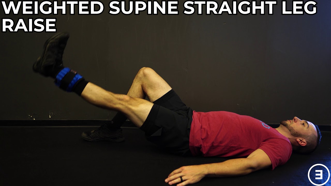 Weighted Supine Straight Leg Raise - YouTube