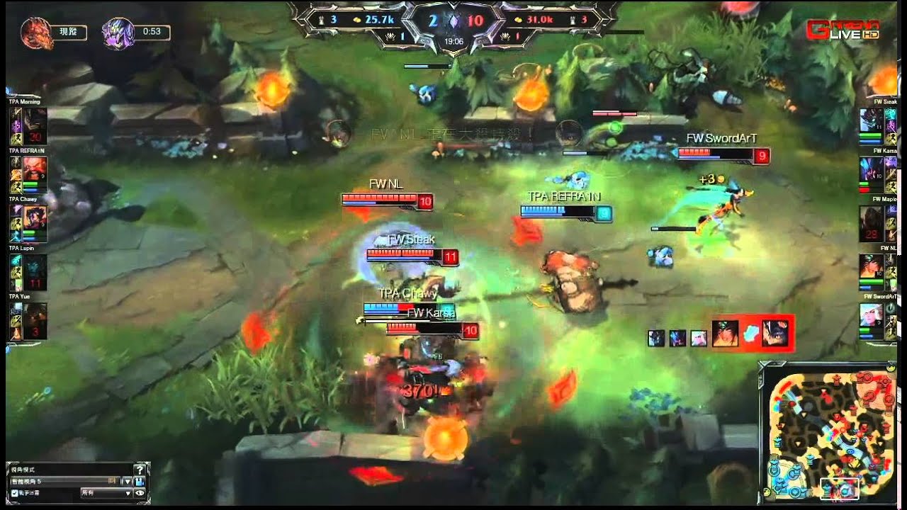19-6-15 LMS 夏季季賽 LEAGUE OF LEGENDS 英雄聯盟 LOL TPA vs. FW BO2 - YouTube