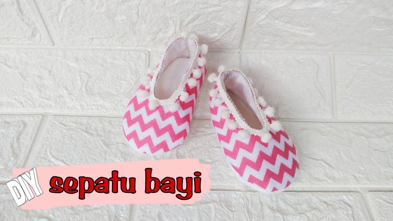 cara membuat sepatu bayi dari kain flanel part 1 - YouTube