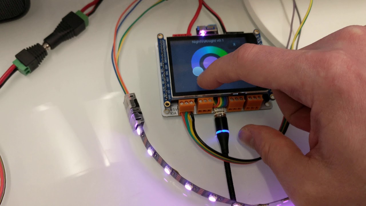 Working TinyPICO Adafruit Capacitive Touch Screen Custom PCB RGB LED Controller - YouTube