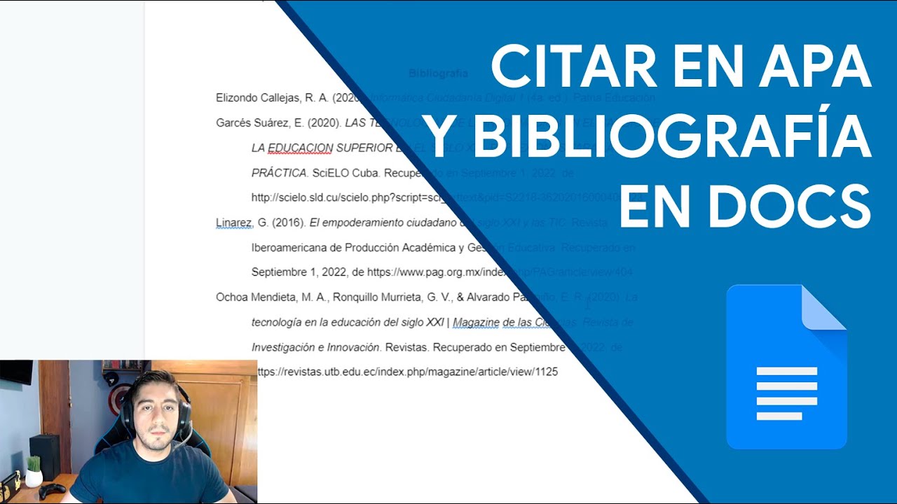 Citar en APA y Bibliografía automática en Documentos de Google - YouTube