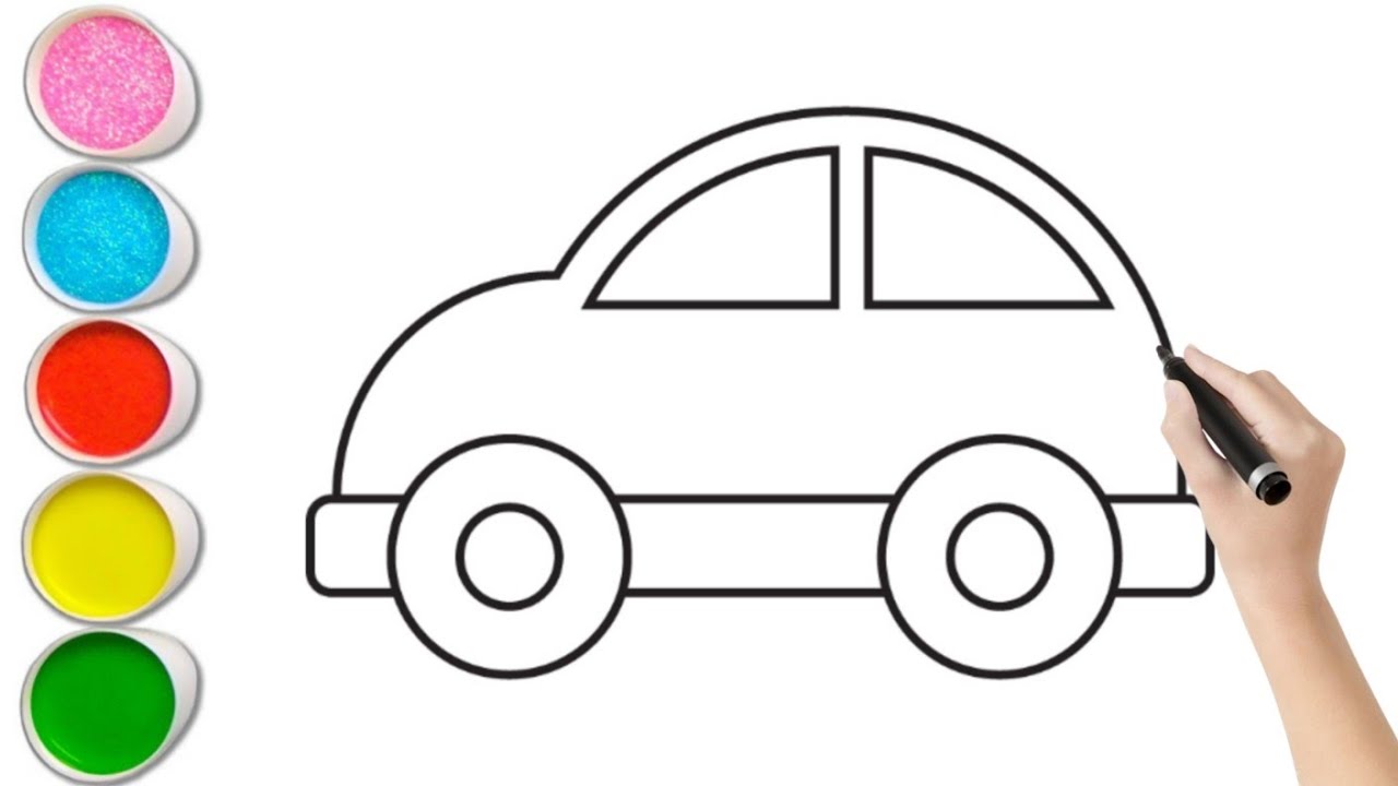 How To Draw Cute Car for kids| Easy step by step drawing for toddlers ...